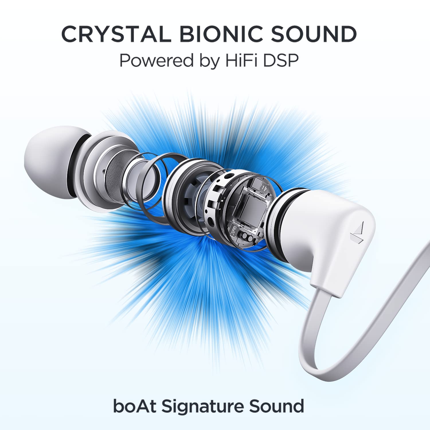 boAt Rockerz Trinity in Ear Earphones with 150H Playtime, Crystal ...
